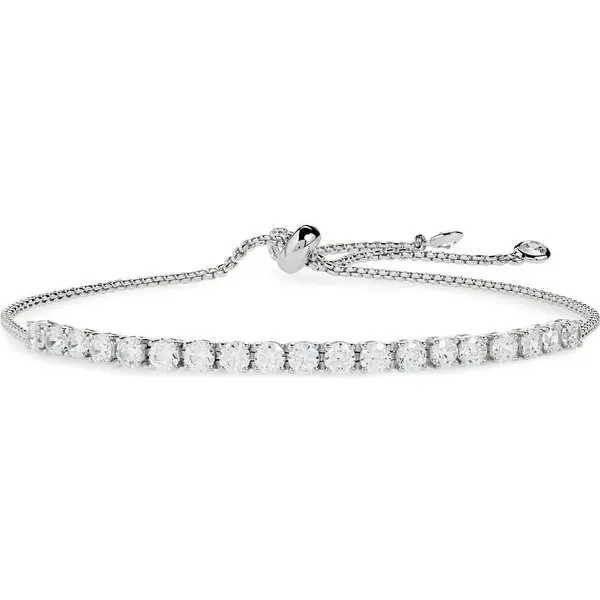 Nordstrom Cubic Zirconia Tennis Slider Bracelet - Clear/silver