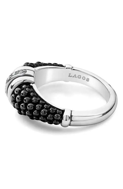 Lagos Black Caviar Diamond Ring