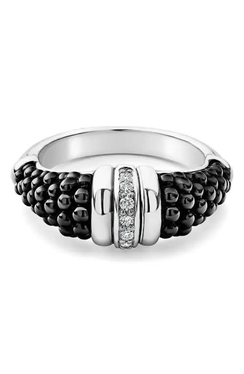 Lagos Black Caviar Diamond Ring