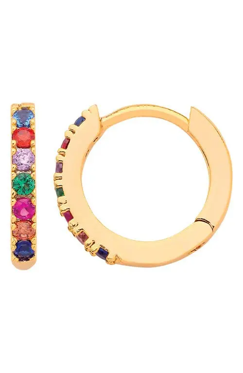 Estée Lauder Crystal Pavé Huggie Hoop Earrings - Gold
