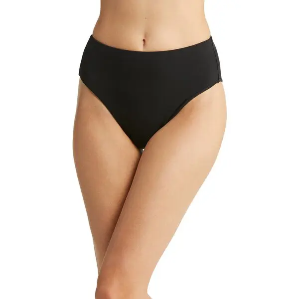 Robin Piccone Ava High Waist Bikini Bottom - Black