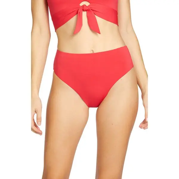 Robin Piccone Ava High Waist Bikini Bottom - Sandia