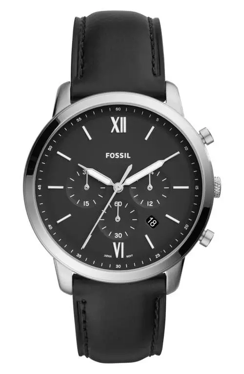 Fossil Neutra Chronograph Strap Watch - Black/black/silver