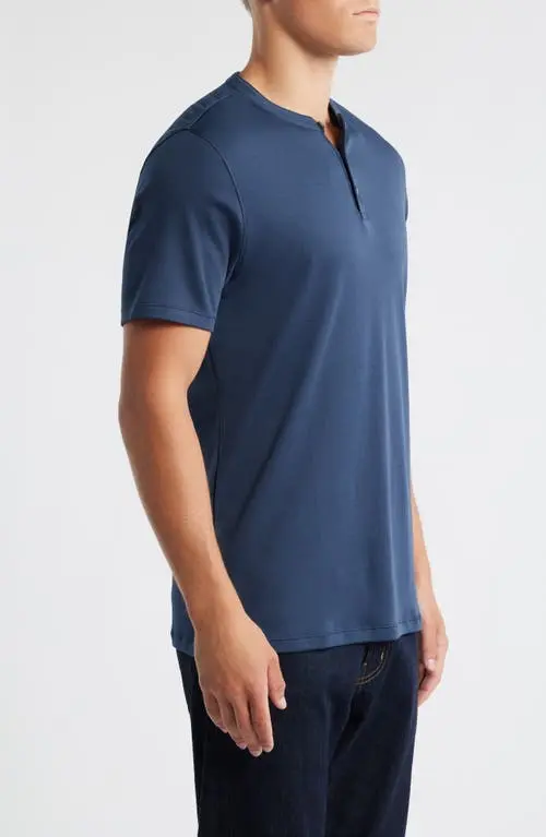 Robert Barakett Georgia Solid Henley Shirt - Blue Night