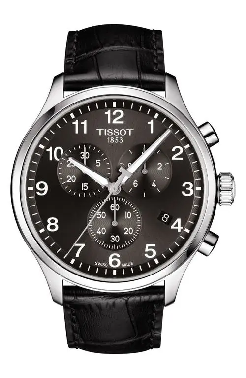 TISSOT Chrono Xl Collection Chronograph Strap Watch - Black/ Silver