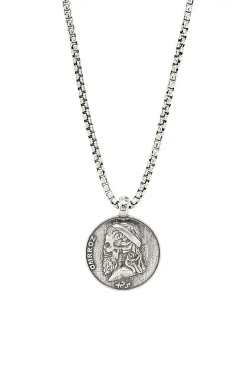 DEGS & SAL Greek Skull Pendant Necklace - Silver