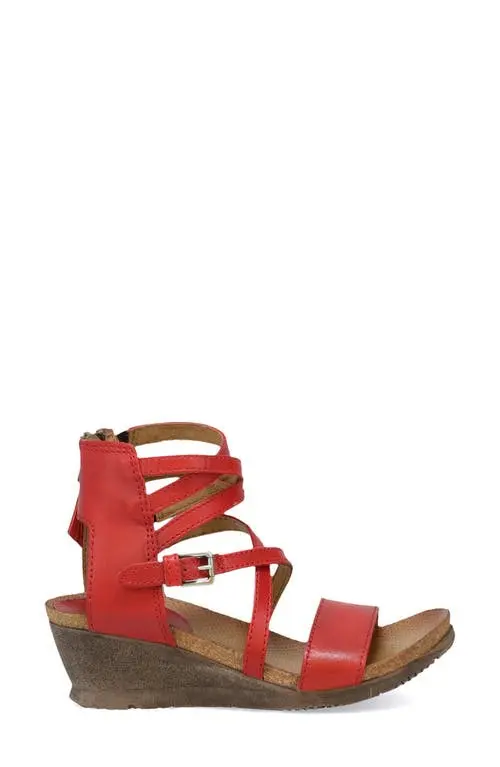 Miz Mooz Shay Strappy Wedge Sandal - Scarlet Leather