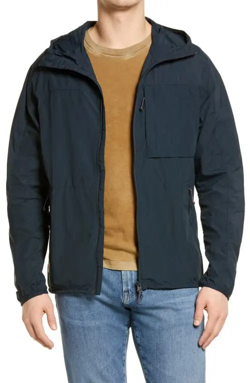 Fjallraven High Coast Hooded Windbreaker Jacket - Navy