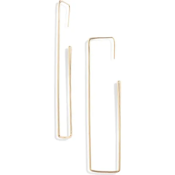 OPEN EDIT Rectangular Hoop Earrings - Gold