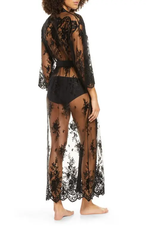 Rya Collection Darling Sheer Lace Robe - Black
