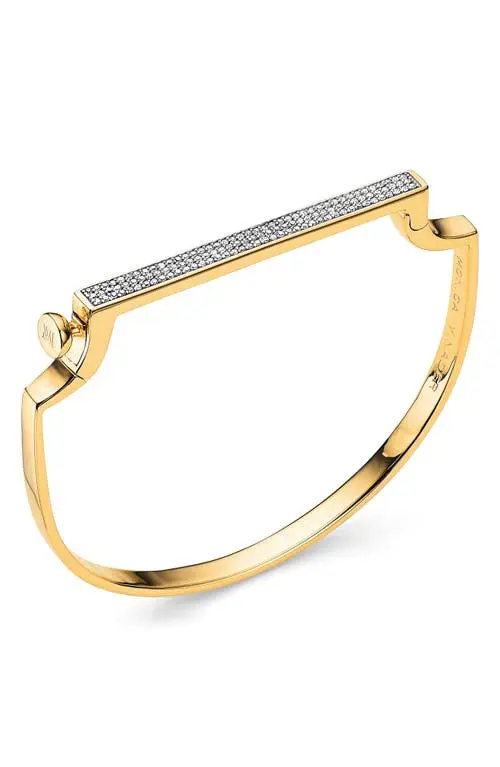 Monica Vinader Signature Pavé Diamond Bangle - Gold/ Diamond