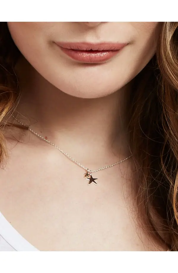 Estée Lauder Two-tone Double Star Pendant Necklace - Silver