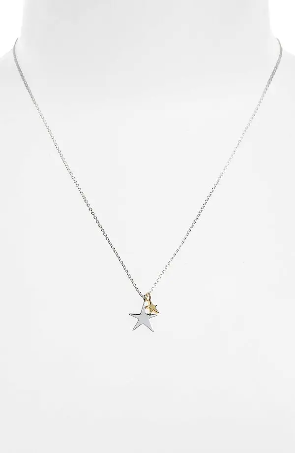 Estée Lauder Two-tone Double Star Pendant Necklace - Silver