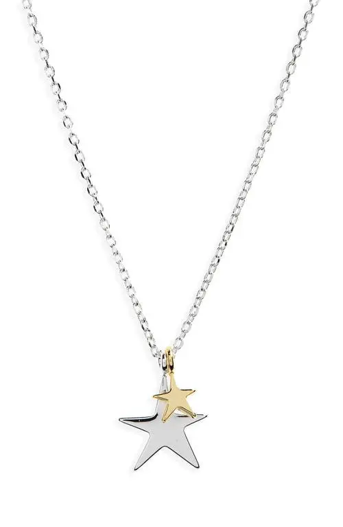 Estée Lauder Two-tone Double Star Pendant Necklace - Silver/gold