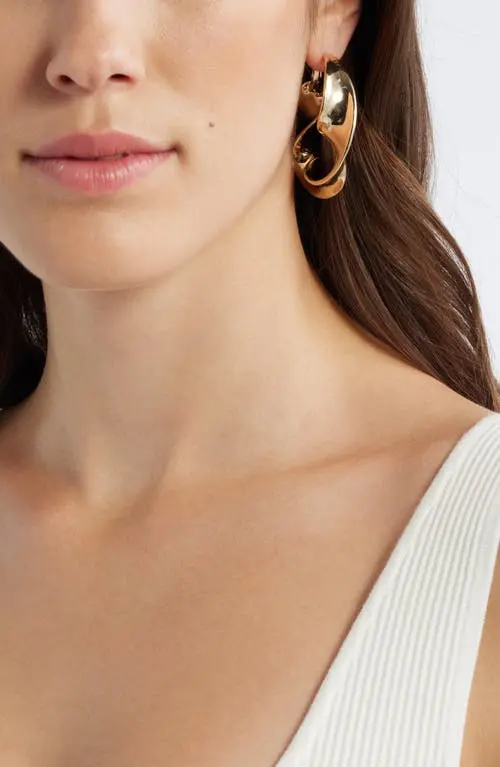 OPEN EDIT Twisted Hoop Earrings