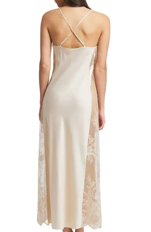 Rya Collection Darling Satin & Lace Nightgown - Champagne