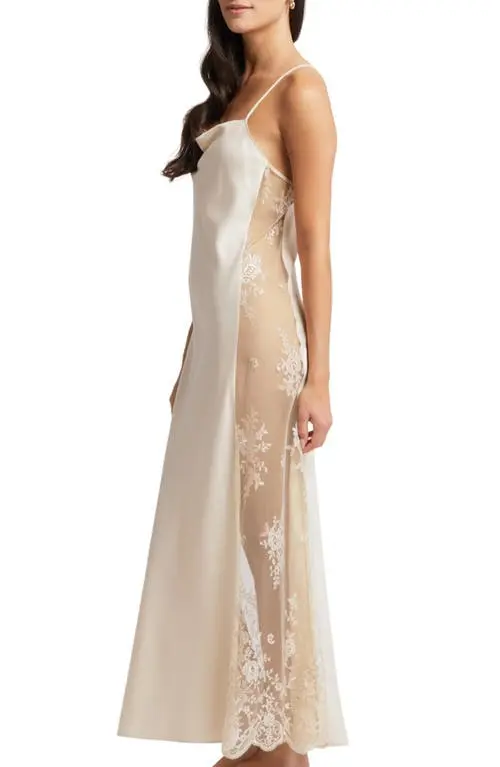 Rya Collection Darling Satin & Lace Nightgown - Champagne