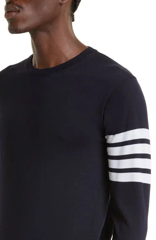 Thom Browne Merino Wool Pullover - Navy
