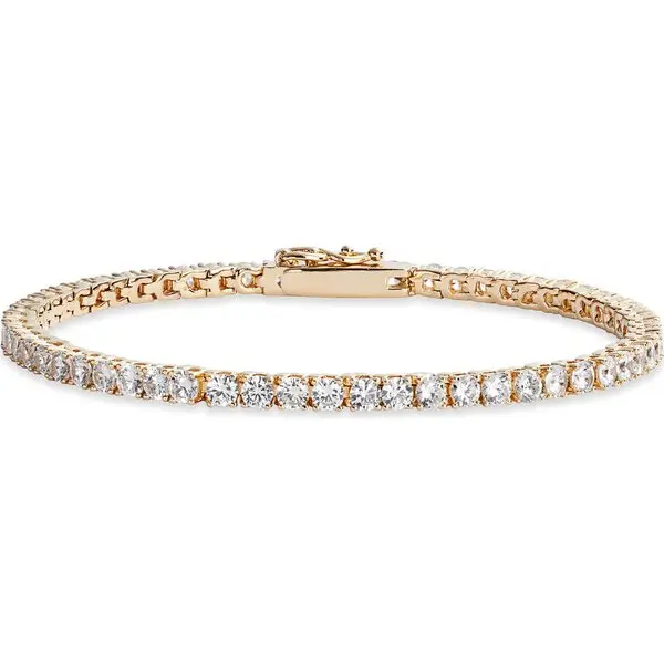 Nordstrom Cubic Zirconia Tennis Bracelet - Clear- Gold