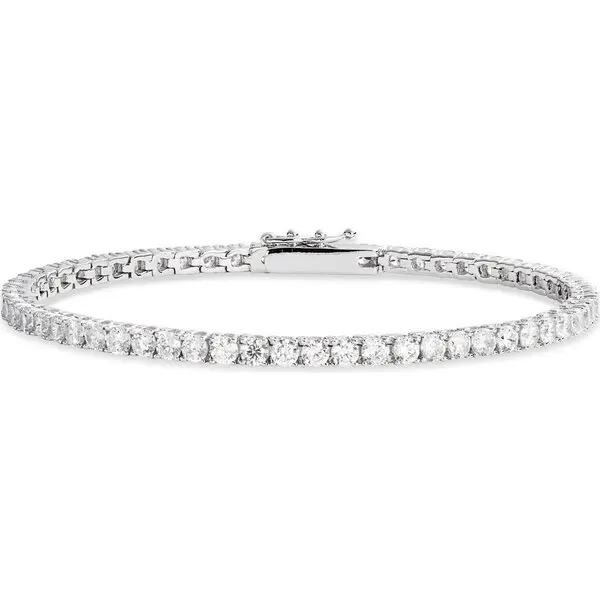 Nordstrom Cubic Zirconia Tennis Bracelet - Clear- Silver