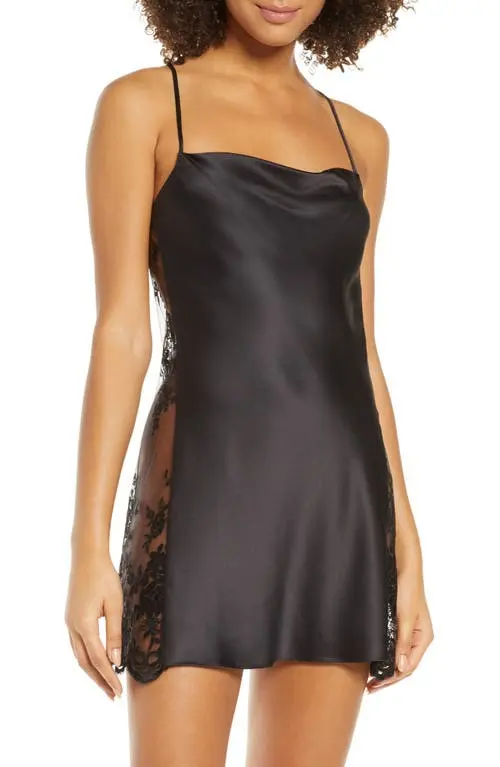 Rya Collection Darling Lace Trim Chemise - Black