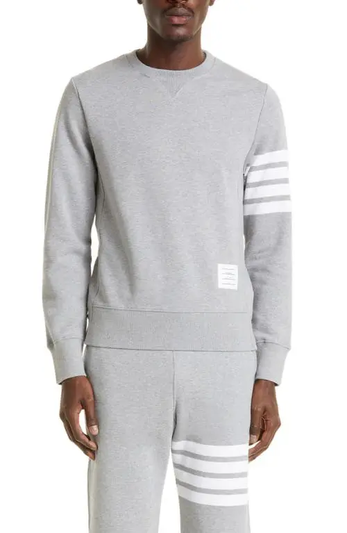 Thom Browne Striped Sleeve Sweatshirt - 068 - Light Grey