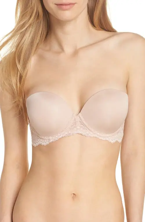 ON GOSSAMER Beautifully Basic Strapless Underwire Bra - Champagne