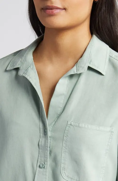 Bella Dahl Shirttail Button-up Shirt - Oasis Green