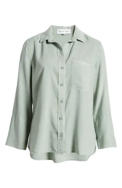 Bella Dahl Shirttail Button-up Shirt - Oasis Green