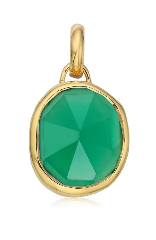 Monica Vinader Siren Semiprecious Stone Pendant Charm - Green Onyx/ Yellow Gold