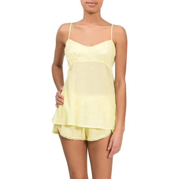 EVERYDAY RITUAL Lily Daisy Camisole Short Pajamas - Limoncello
