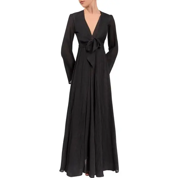 EVERYDAY RITUAL Diane Cotton Duster Robe - Black