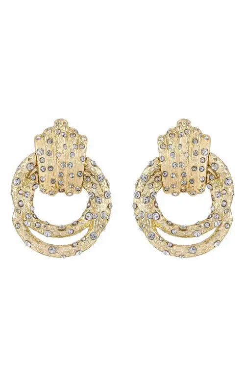 Ettika Crystal Knot Drop Earrings - Gold