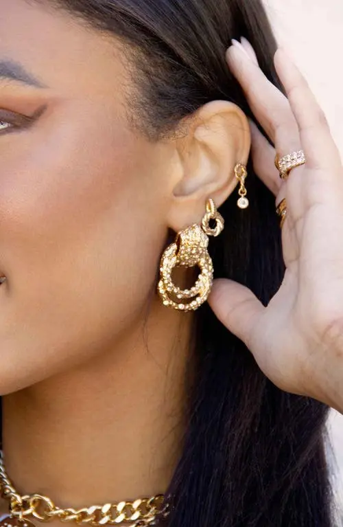 Ettika Crystal Knot Drop Earrings