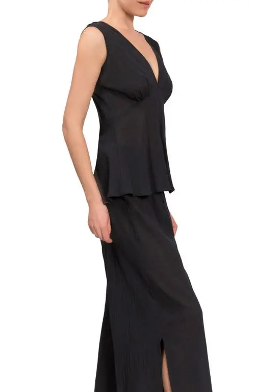 EVERYDAY RITUAL Deep V Wide Leg Pajamas - Black