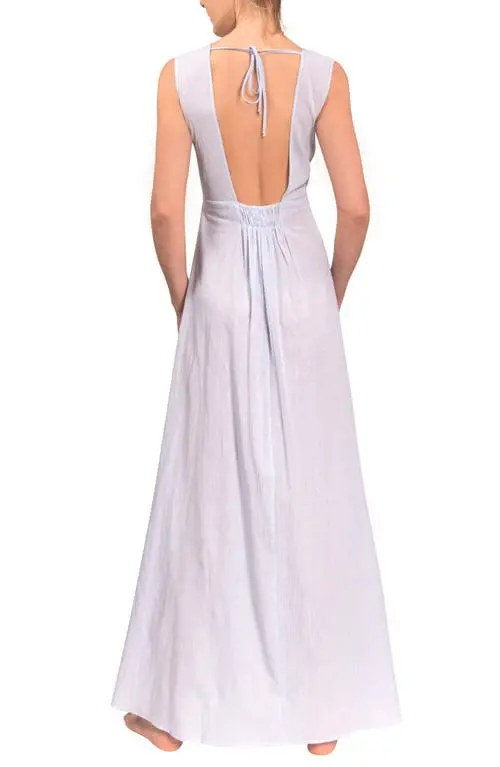 EVERYDAY RITUAL Amelia Long Nightgown - Blue Whisper