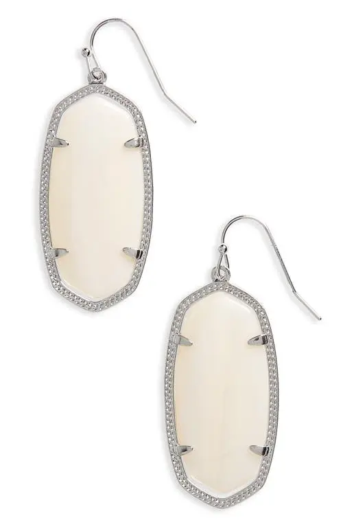 Kendra Scott Elle Drop Earrings - White Mother Of Pearl/silver