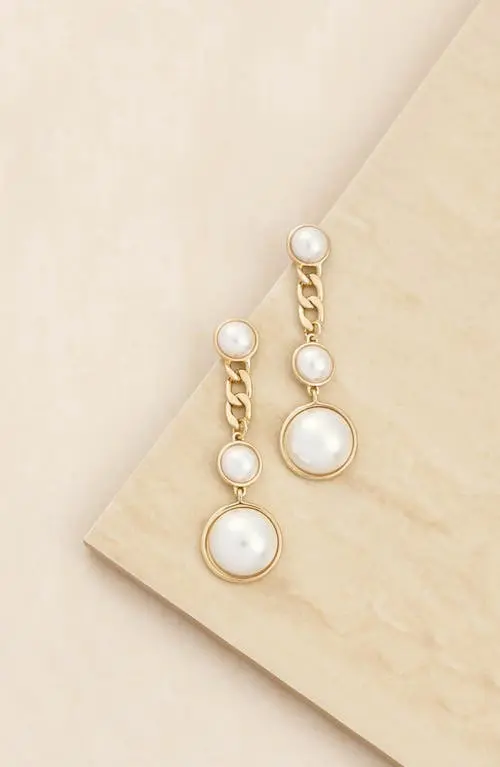 Ettika Imitation Pearl Drop Earrings