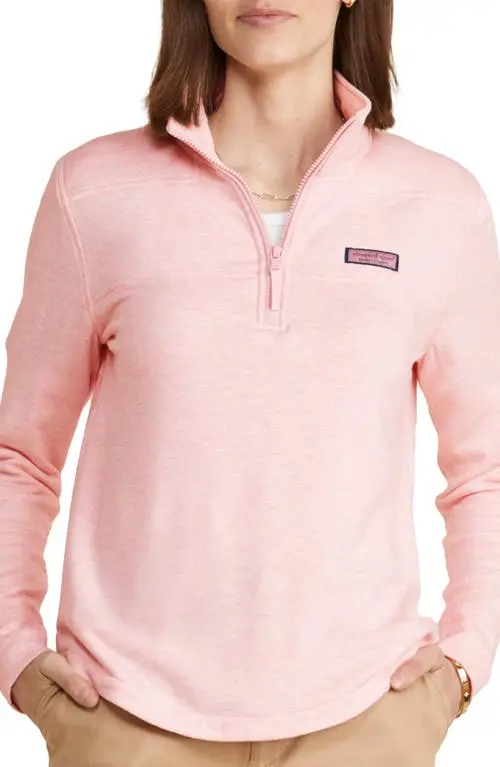Vineyard Vines Dreamcloth Relaxed Half Zip Sweatshirt - Flamingo Heather