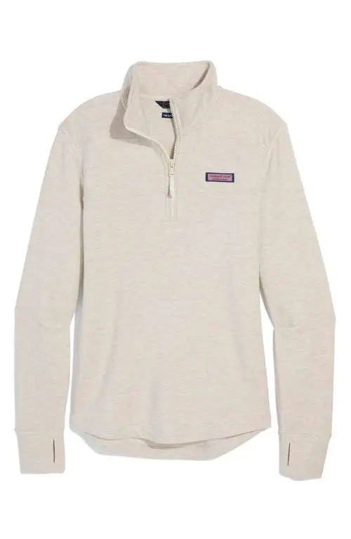 Vineyard Vines Dreamcloth Relaxed Half Zip Sweatshirt - Marshmallow Heather