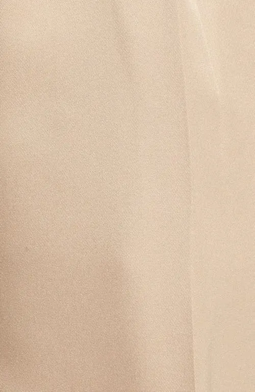 Berle Self Sizer Waist Pleated Classic Fit Microfiber Trousers - Tan