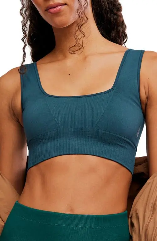 Free People Karma Square Neck Sports Bra - Evergreen