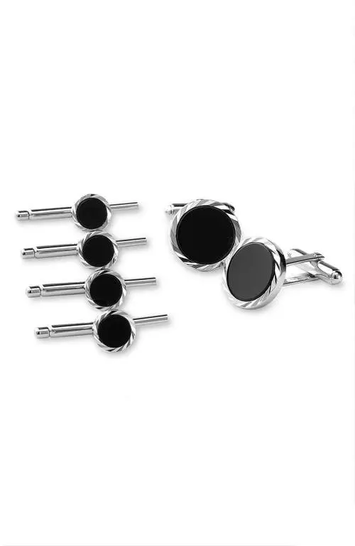 David Donahue Cuff Link & Stud Set - Silver