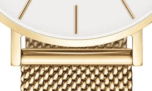 DANIEL WELLINGTON Petite Evergold Mesh Strap Watch - Gold/eggshell