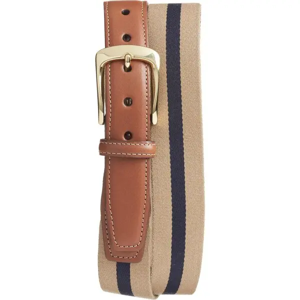 Torino European Surcingle Belt - Camel/navy