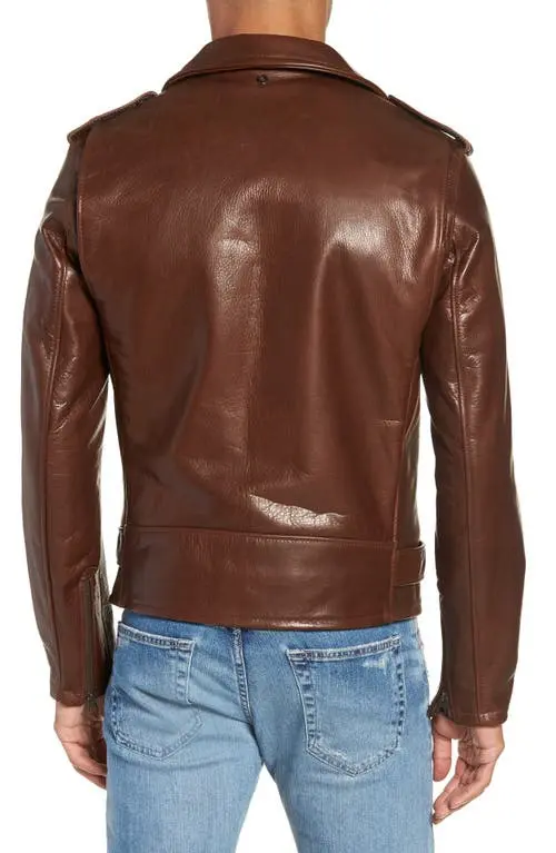 SCHOTT 50s Cowhide Leather Moto Jacket - Brown