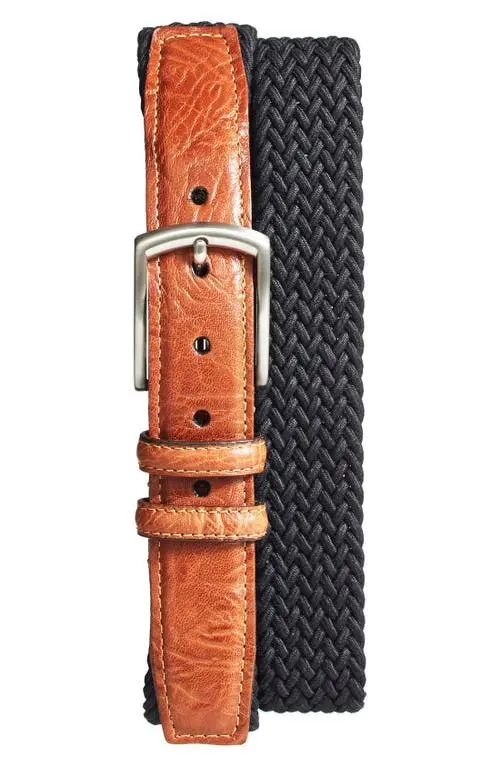 Torino Braided Stretch Cotton Belt - Black
