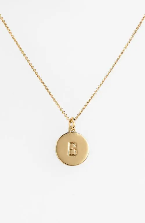 Kate Spade New York Initial Pendant Necklace - B- Gold