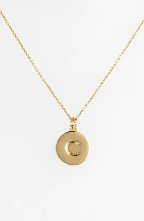 Kate Spade New York Initial Pendant Necklace - C- Gold