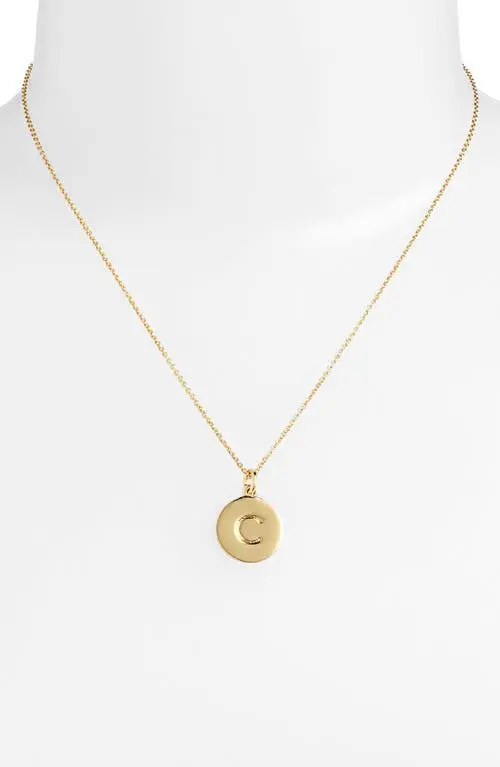 Kate Spade New York Initial Pendant Necklace - C- Gold